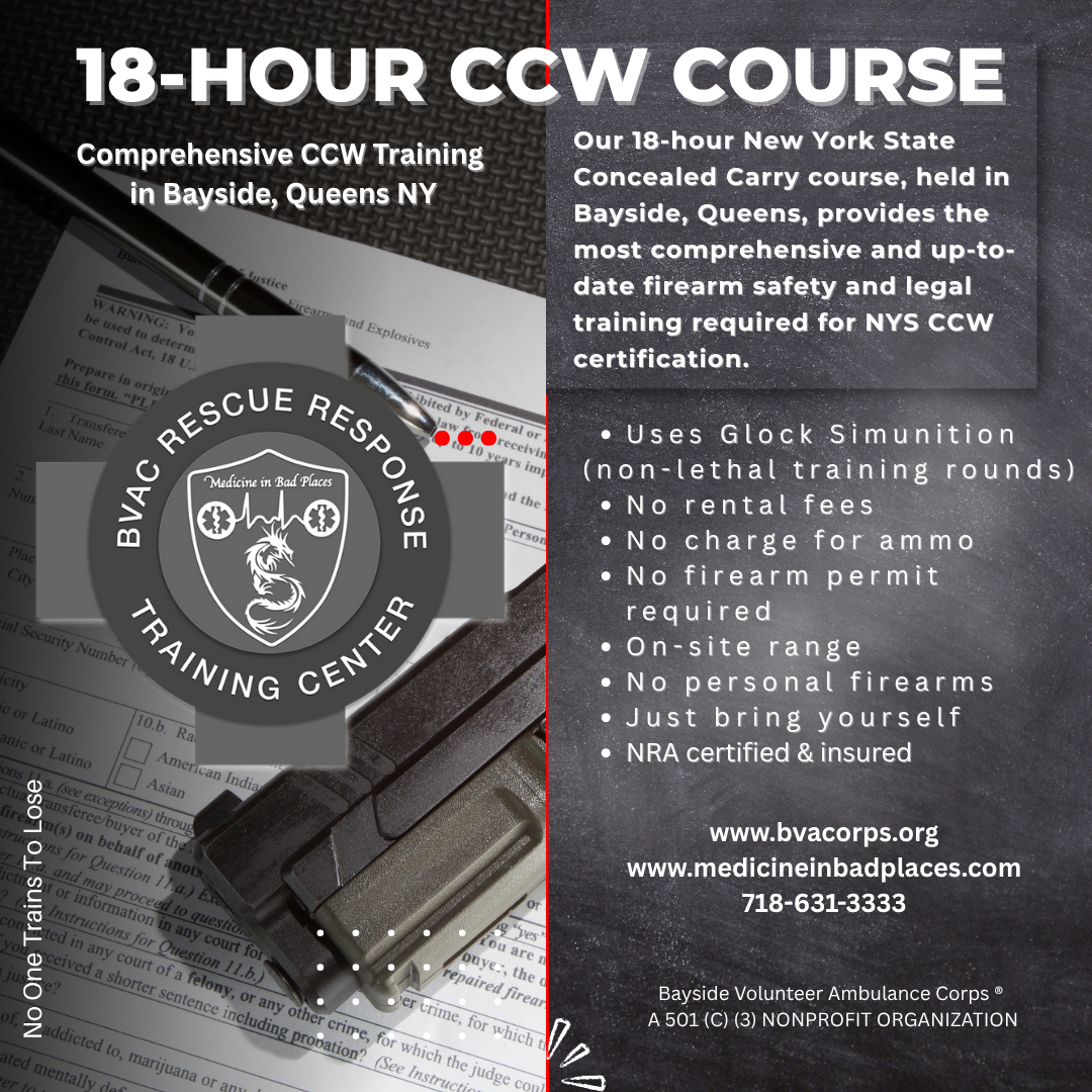 NYS CCW Training Course | 16hr Classroom + 2hr Live-Fire | Bayside, NY